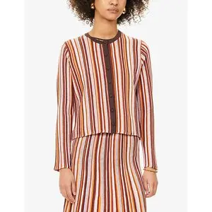 ME+EM Textured Stripe Knitted Cardigan