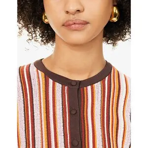 ME+EM Textured Stripe Knitted Cardigan