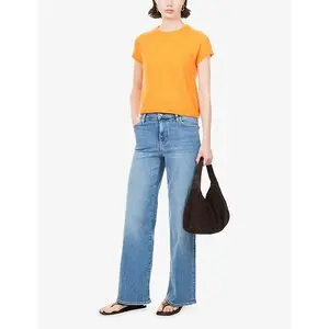 FRAME Le Slim Palazzo Wide-leg Cotton Denim Jeans - Gossamer