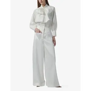 LEEM High-waist Wide-leg Woven Trousers