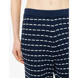 EMELLO Cropped Wide-leg Cotton-knit Trousers
