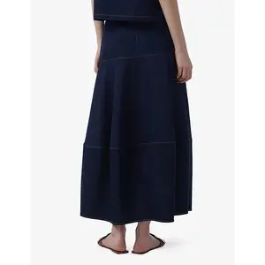 LEEM Tie-waist Denim Maxi Skirt