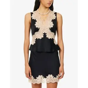 Rixo Emmie Lace Satin Top