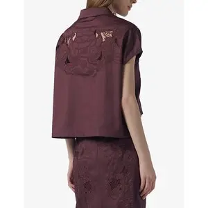 LEEM Floral Embroidered Cotton-blend Shirt