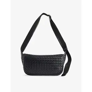Bottega Veneta Bottega Veneta Woven Leather Belt Bag Black-silver