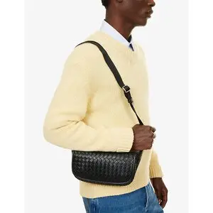 Bottega Veneta Woven Leather Belt Bag - Black-silver