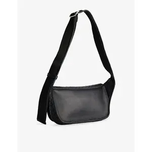 Bottega Veneta Woven Leather Belt Bag - Black-silver