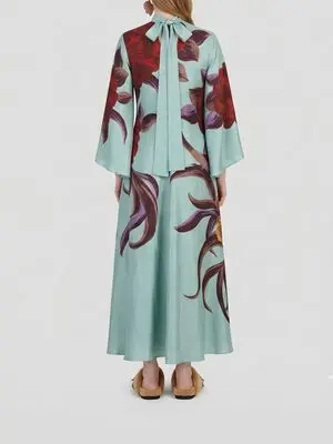 La DoubleJ Floral Print Silk Tunic Dress