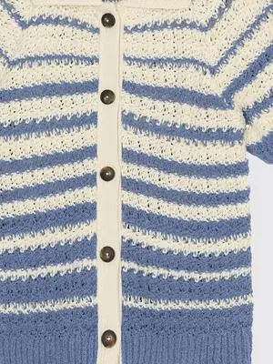 Closed Striped Knit Polo Sweater