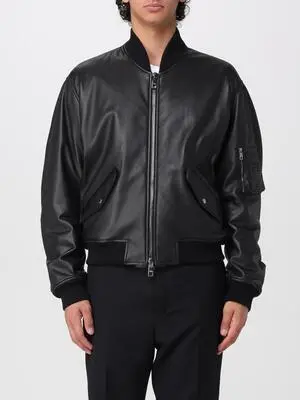 Dolce & Gabbana Calfskin Leather Bomber Jacket - Black