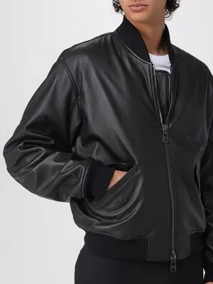 Dolce & Gabbana Calfskin Leather Bomber Jacket - Black