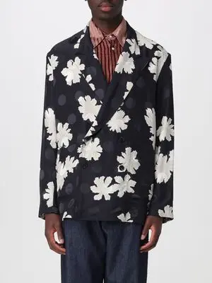 Dries Van Noten Printed Double-breasted Jacket - Black