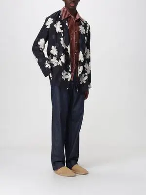Dries Van Noten Printed Double-breasted Jacket - Black