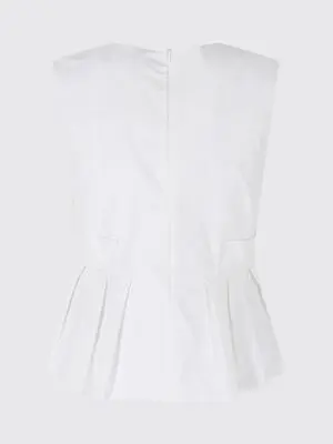 GANNI Sleeveless V-neck Top With Pleated Detail