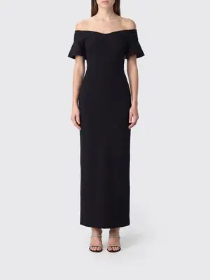 Solace London Off-the-shoulder Maxi Dress With Flared Sleeves - Black