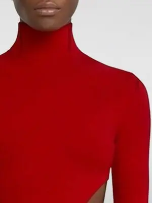 Solace London Long Sleeve Cut Out Gown - Red