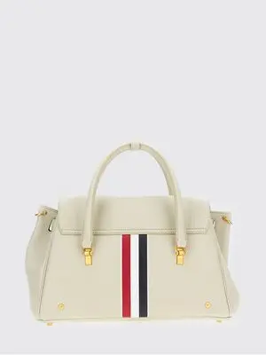 Thom Browne Leather Top Handle Bag With Striped Detail