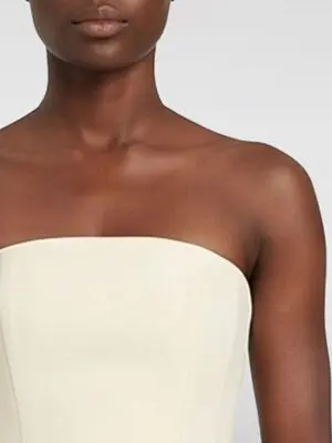 Solace London Strapless Peplum Midi Dress