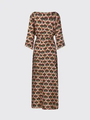 La DoubleJ Graphic Print Silk Midi Dress