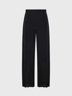 BY MALENE BIRGER Organic Cotton Wide-leg Trousers With Lace Inserts