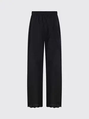 BY MALENE BIRGER Organic Cotton Wide-leg Trousers With Lace Inserts