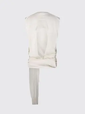 RÓHE Sleeveless Knitted Jumper In Cotton And Cashmere With Waist Belt - White