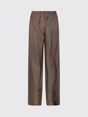 RÓHE High-waisted Straight-leg Trousers In Viscose With Drawstring Waist - Brown