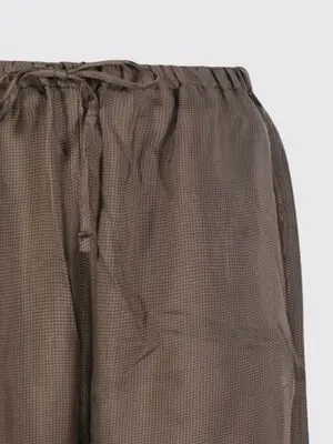 RÓHE High-waisted Straight-leg Trousers In Viscose With Drawstring Waist - Brown
