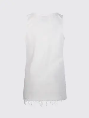 DARKPARK Sleeveless U-neck Top With Fringed Hem
