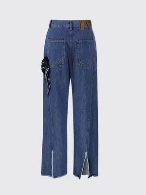 DARKPARK High-waisted Cropped Jeans With Patch Pockets - Blue