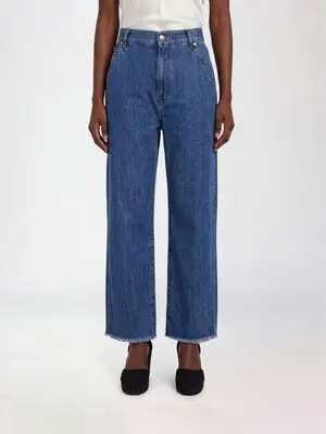 DARKPARK High-waisted Cropped Jeans With Patch Pockets - Blue