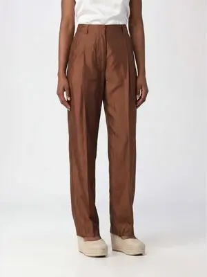 THELATEST High-waisted Straight-leg Trousers In Satin - Brown