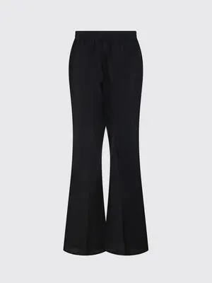 MES DEMOISELLES High-waisted Flared Silk Trousers - Black