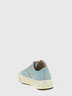 Mihara Yasuhiro Hank Og Grained Leather Sneakers With Distressed Effect - Blue