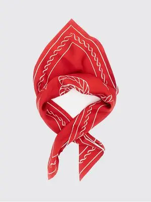 Jacquemus Ancre Square Silk Scarf With Graphic Print And Lettering Logo