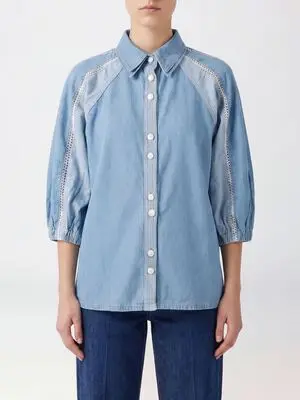 Farm Rio Shirt With Lace Trim