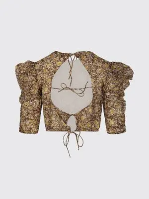 Isabel Marant Étoile Floral Cotton Cropped Top - Brown