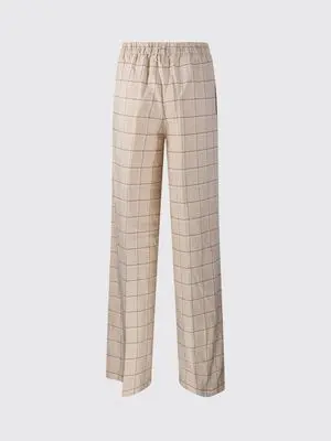 FORTE_FORTE Checkered Linen Blend Trousers - Pink
