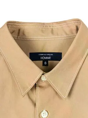 Comme Des Garçons Contrast-stitch Short-sleeve Shirt - Neutrals