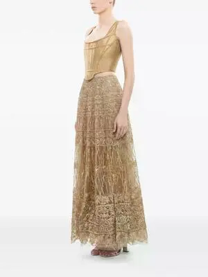 SAIID KOBEISY Beaded A-line Maxi Skirt