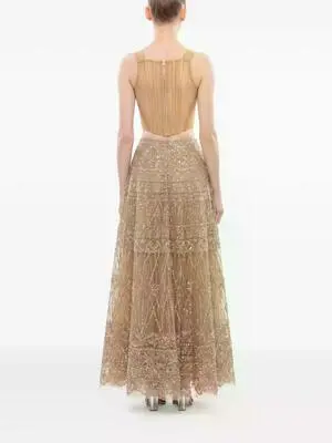 SAIID KOBEISY Beaded A-line Maxi Skirt
