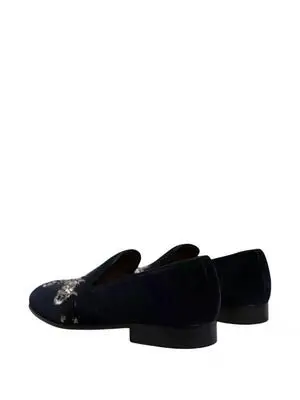 Dolce & Gabbana Embroidered Velvet Loafers
