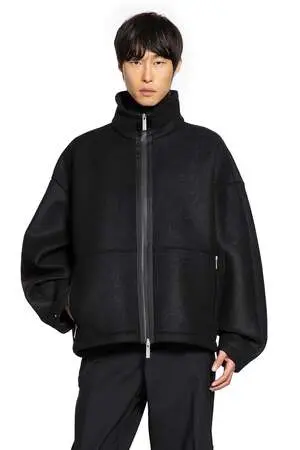 Herno Felt Zip-up Jacket With High Neck And Drawstring
