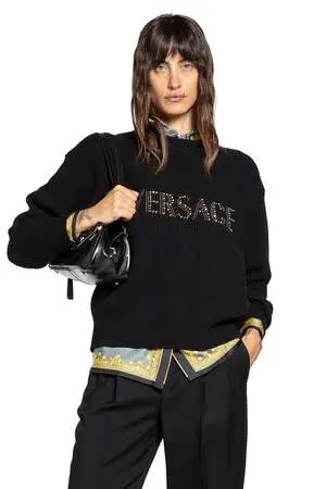 Versace Logo Sweater In Wool