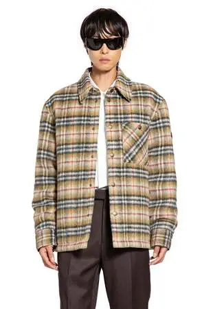 Burberry Check Wool Reversible Overshirt - Beige