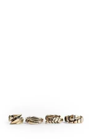 KD2024 Set Of Four Claw Rings - Silver