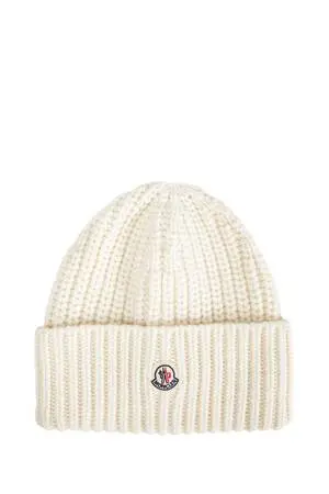 Moncler MONCLER Ribbed Wool Beanie Off-white