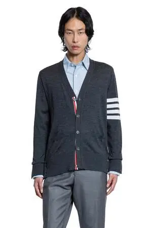 Thom Browne Fine Merino Wool 4-bar V-neck Cardigan