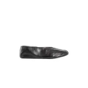 THE ROW Stella Slippers In Leather - Black