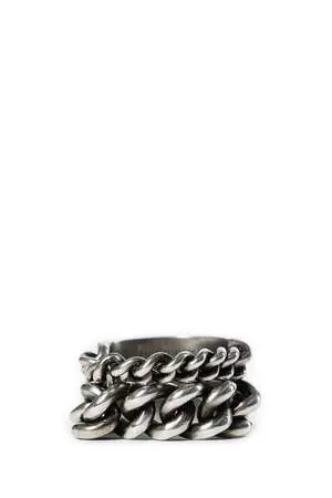 ANN DEMEULEMEESTER Iza Chain Ring - Silver
